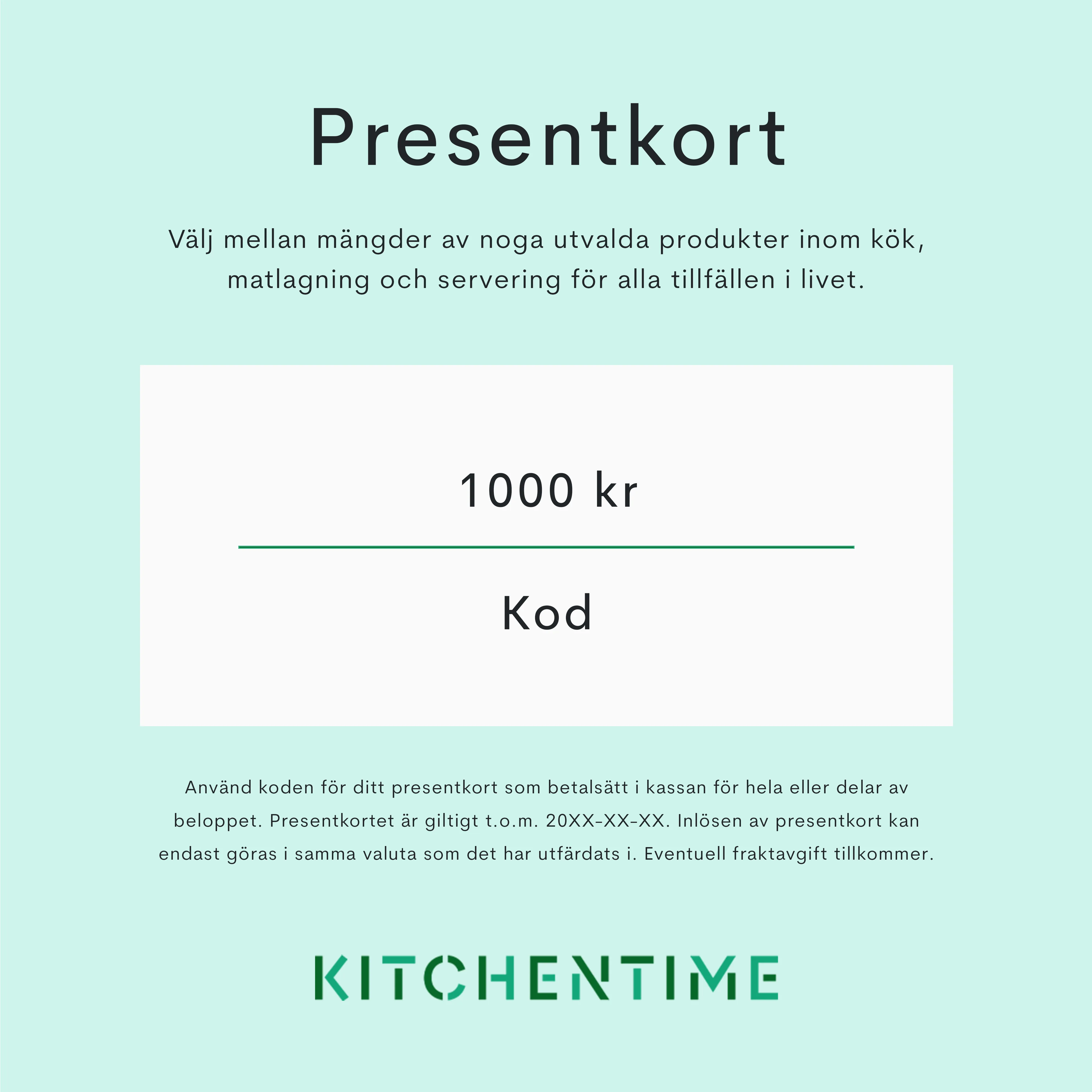 Digitalt presentkort - Presentkort | KitchenTime